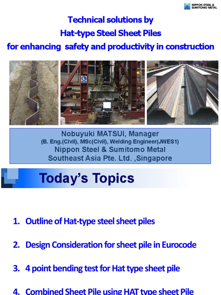 Hat-Type Steel Sheet Piles: Safety & Productivity | PDF | Deep ...