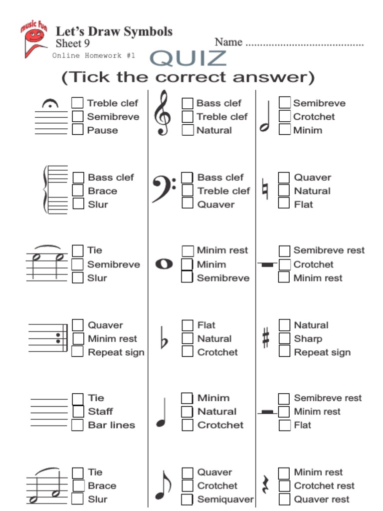 (Tick The Correct Answer) : Let's Draw Symbols | PDF | Language Arts ...