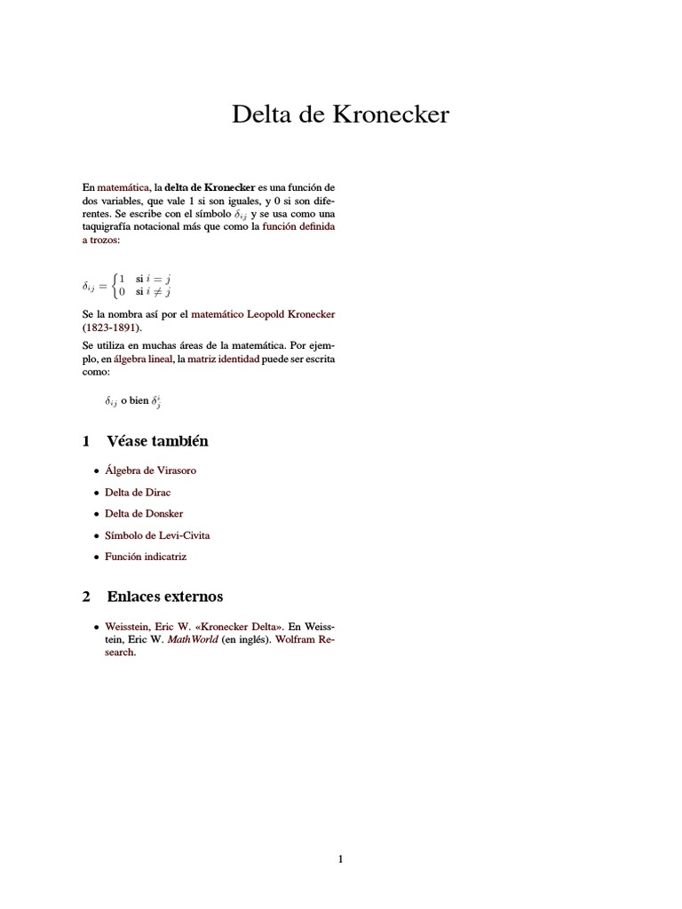 Delta de Kronecker: Función Matemática | PDF