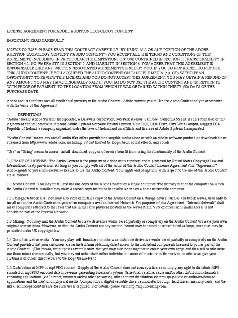 Loop License | PDF | Copyright | License