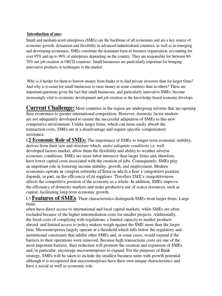 Introduction of Sme | Download Free PDF | Small And Medium Sized ...