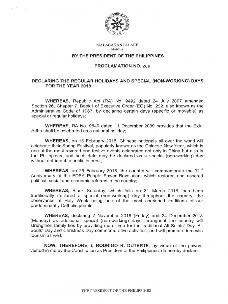 Proclamation No.269 | PDF
