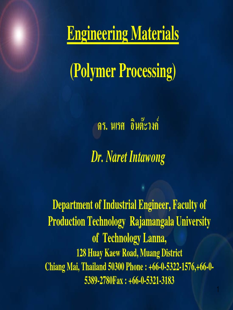 Polymer Processing (Extrusion and Injection Process) | PDF
