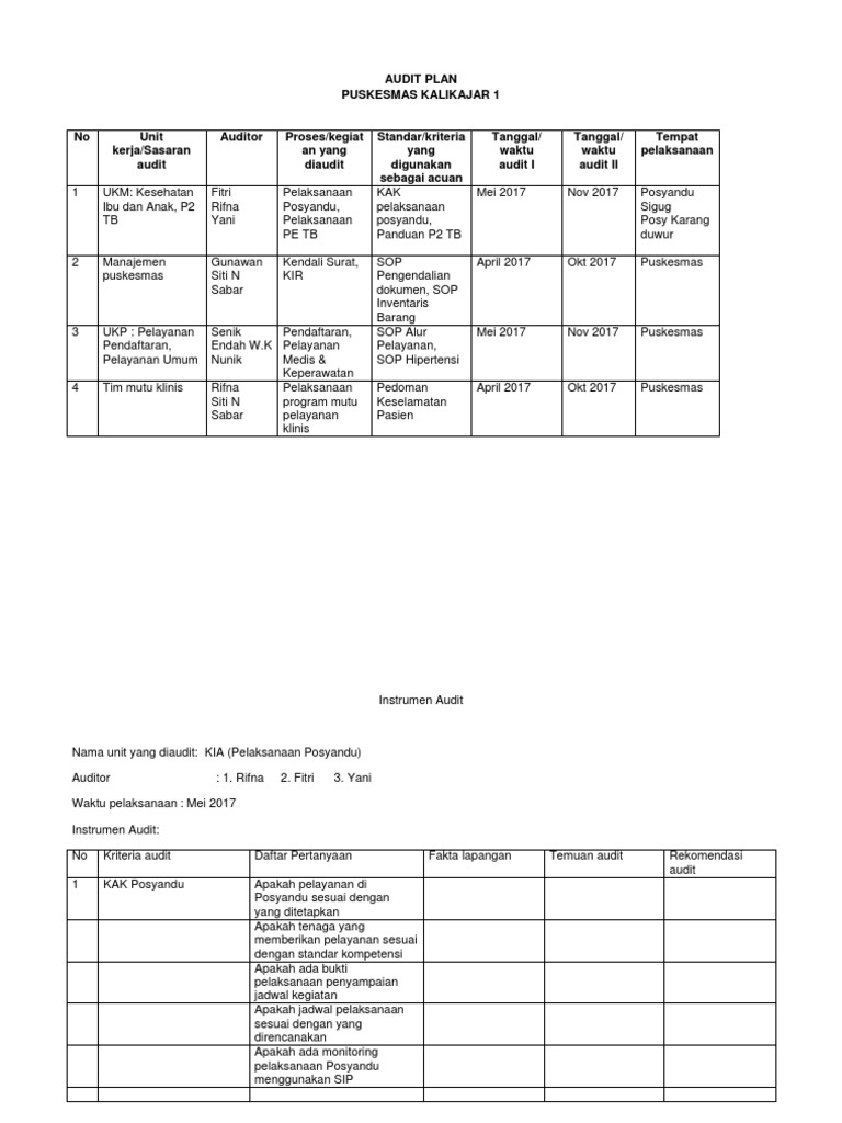 Contoh Audit Plan | PDF