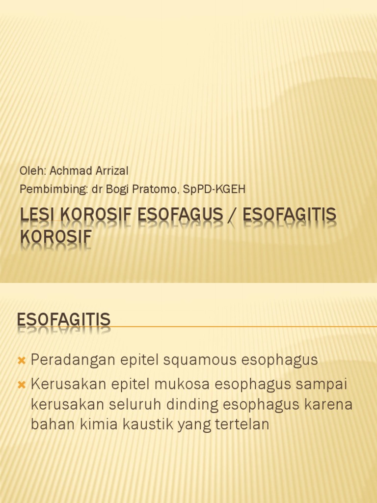 Lesi Korosif pada Esofagus | PDF