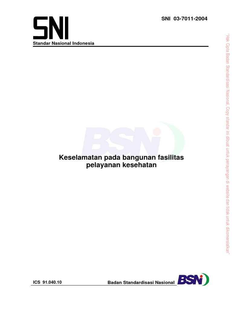 SNI Nomor 03 7011 Tahun 2004 PDF | PDF