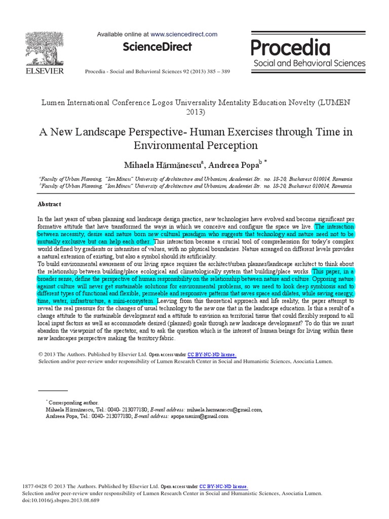 A New Landscape Perspective | PDF | Landscape | Resource