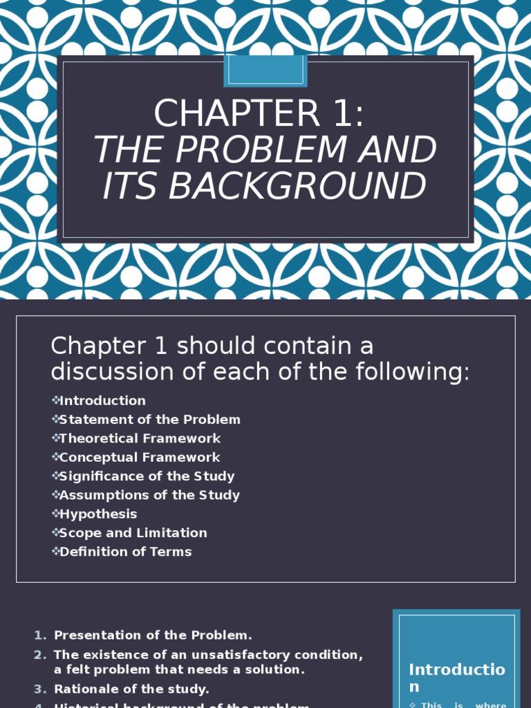The Problem and Its Background | PDF | Hypothesis | Dependent And ...
