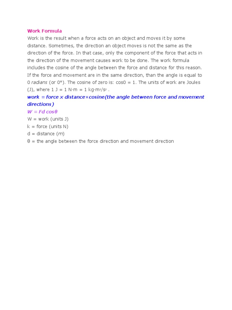 Calculating Work: Understanding the Relationship Between Force ...