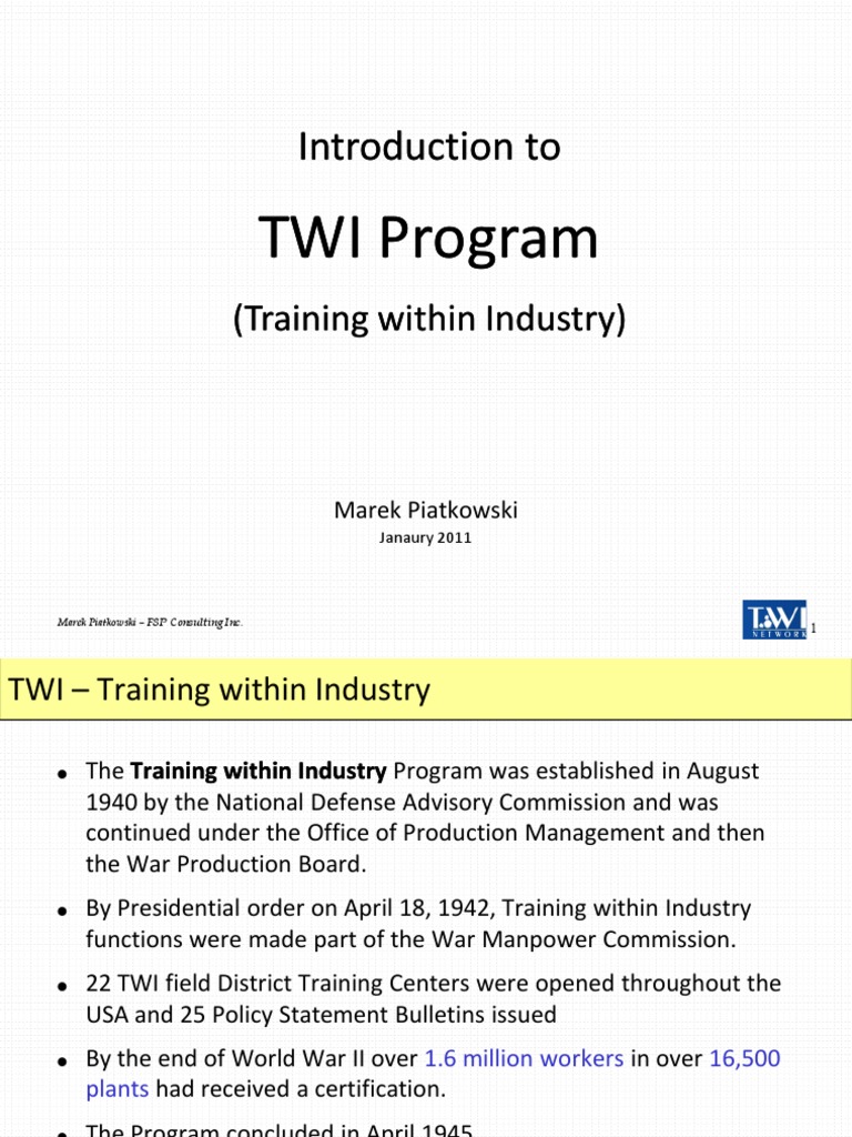 Twi Program Introduction | PDF | Industries | Business