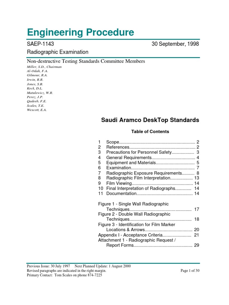 Saep 1143 | PDF | Radiography | Nondestructive Testing