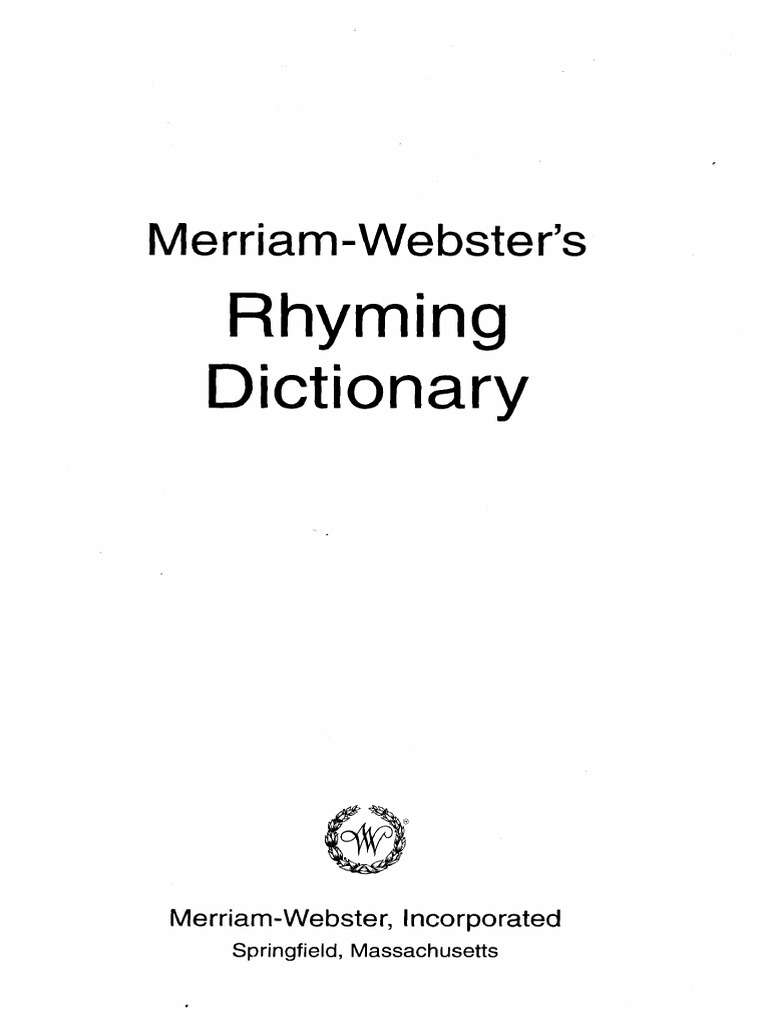 The Complete Rhyming Dictionary Including The Poet's Craft Book PDF ...