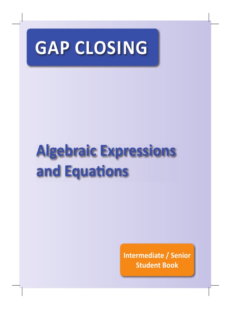 Gap Closing - Algebraic Expressions - Good Diagnostic - EduGain s ...