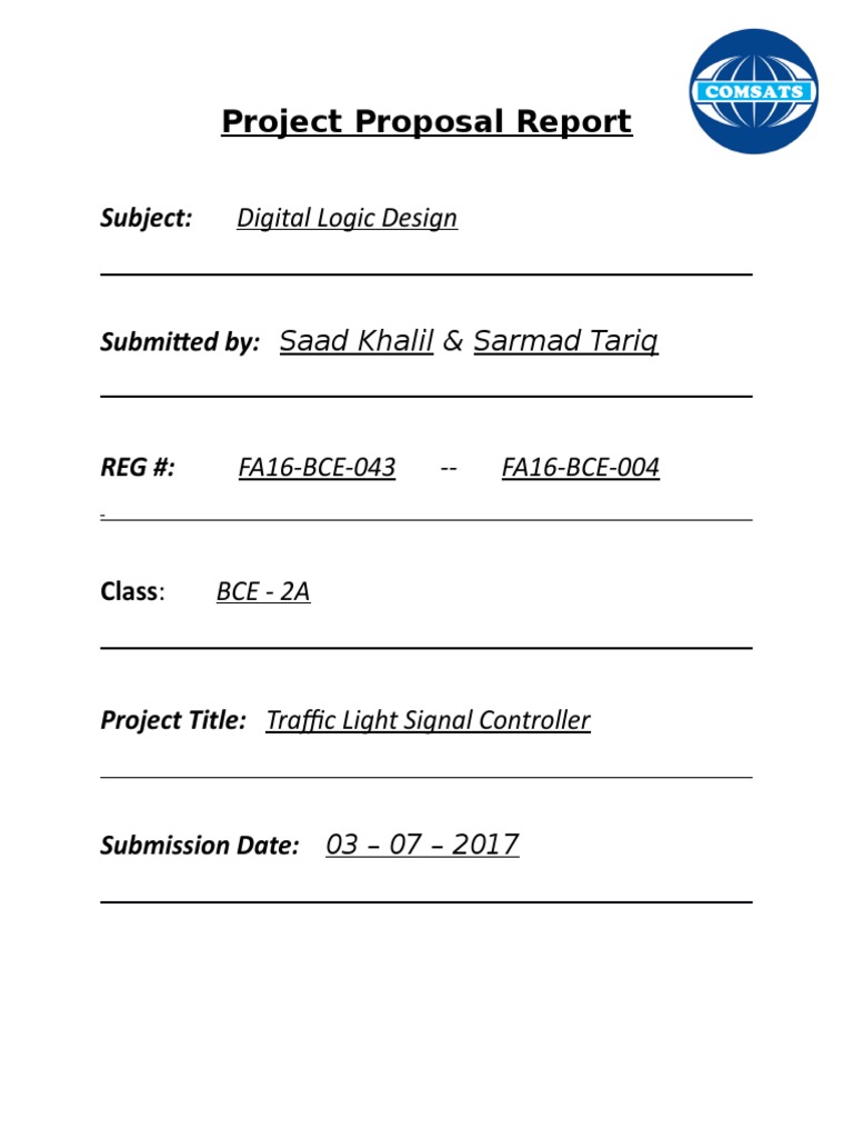 Traffic Light Signal Controller - Proposal | PDF | Traffic | Traffic Light