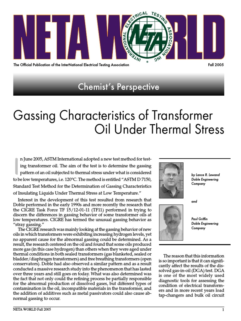 Gassing Characteristics of Transformer PDF | PDF | Gases | Combustion