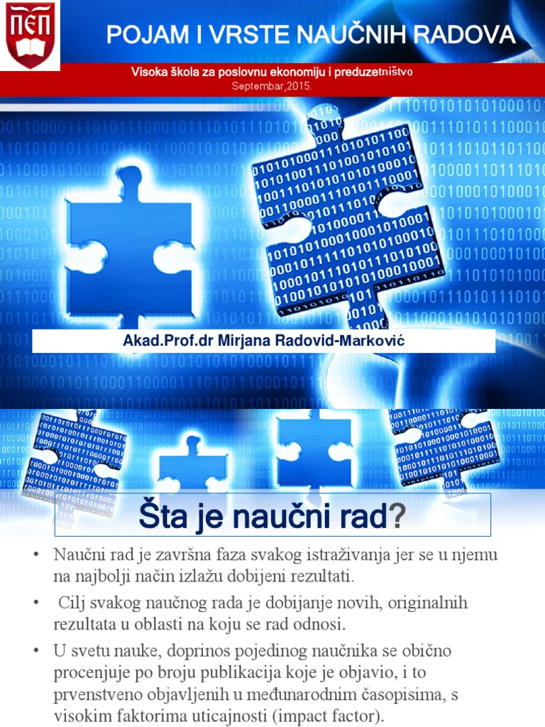 Naučni Radovi - Vrste PDF | PDF