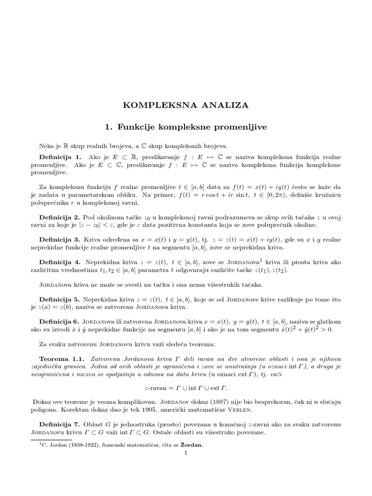 Kompleksna Analiza | PDF