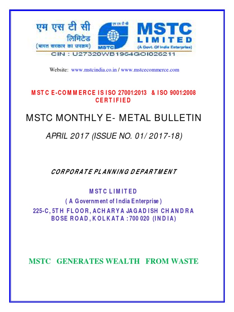 MSTC e Bulletin | PDF | Scrap | Coke (Fuel)