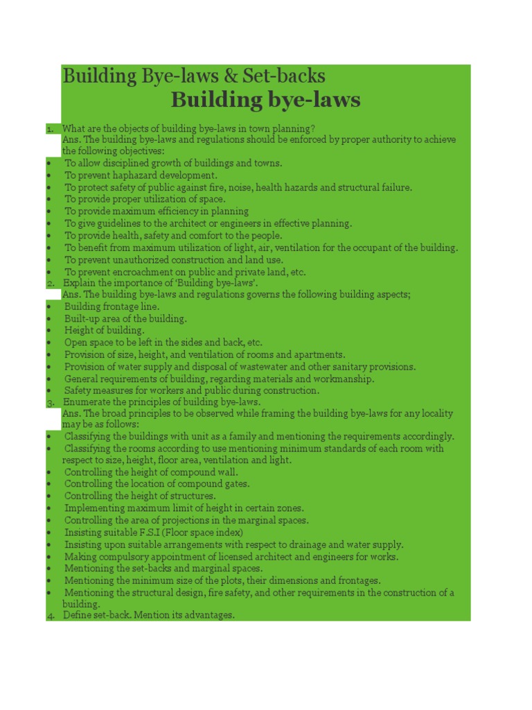 Building Bye Laws | PDF | Ventilation (Architecture) | Safety