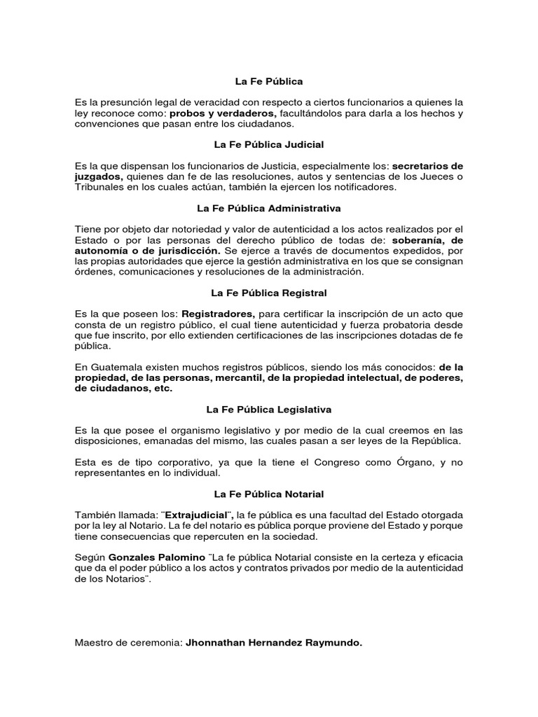 La Fe Publica | PDF | Virtud | Información del gobierno