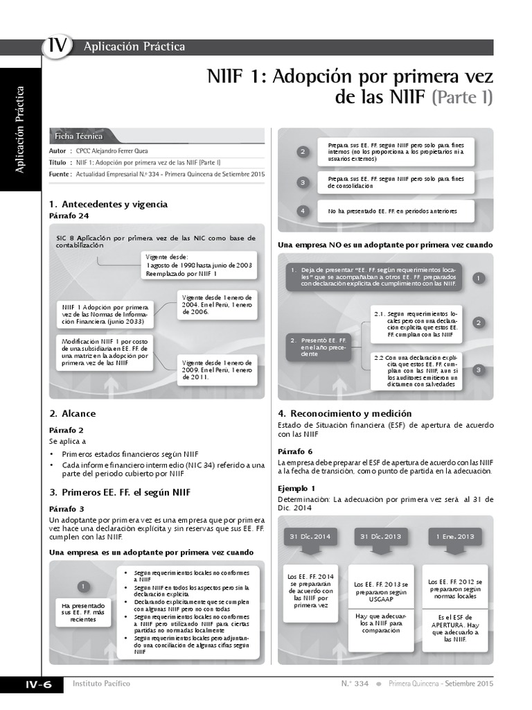 Niif 1 | PDF | normas internacionales de INFORMACION FINANCIERA | Economias