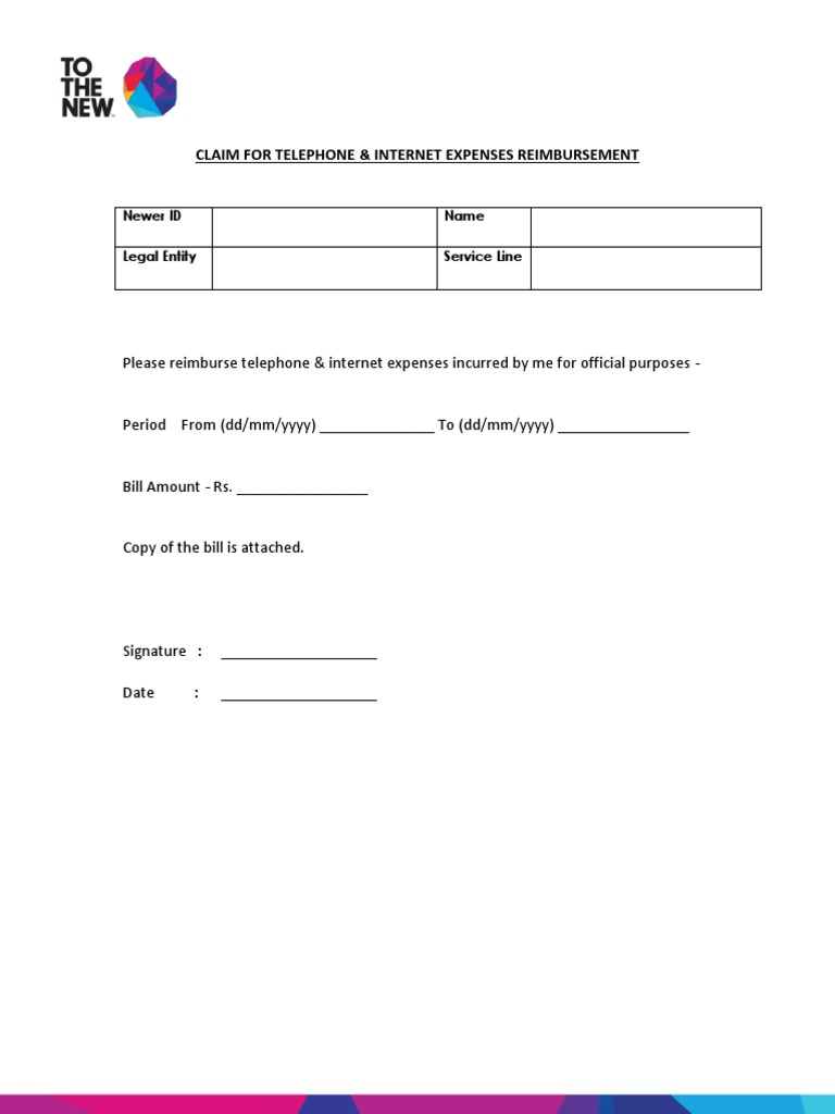 Salary Reimbursement Form-Telephone Bills | PDF