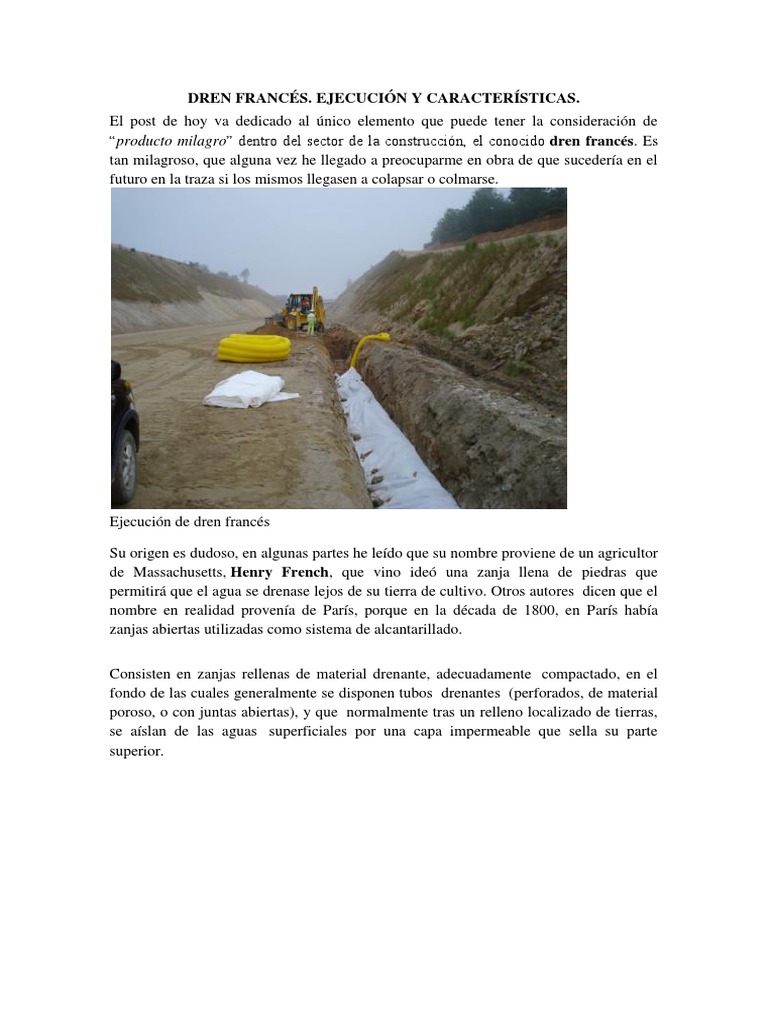 Dren Francés | Ingeniería | Ciencia