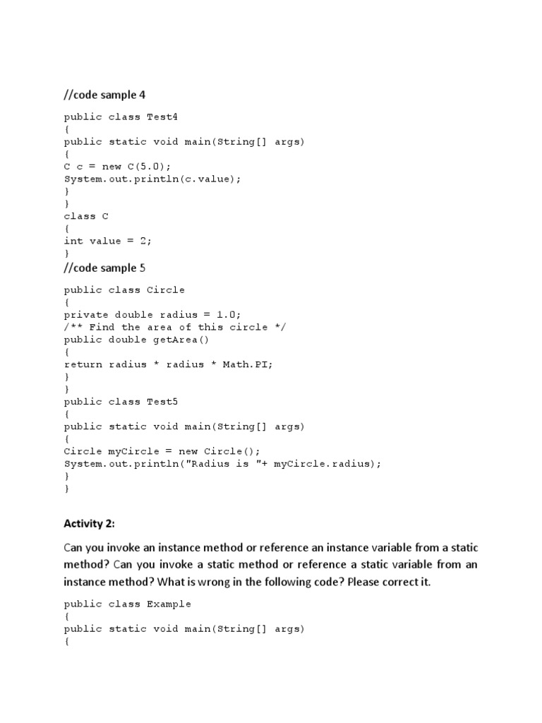 Oop Practice Problems | PDF | Method (Computer Programming) | Class (Computer Programming)