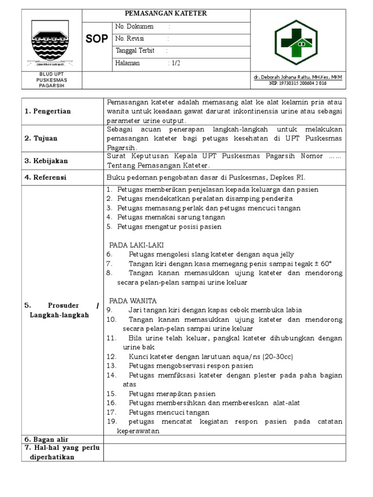 SOP Pemasangan Kateter | PDF