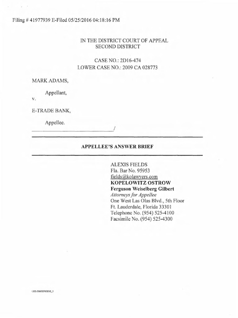 Answer Brief On Appeal of Non-Final Order Denying Motion To Quash ...