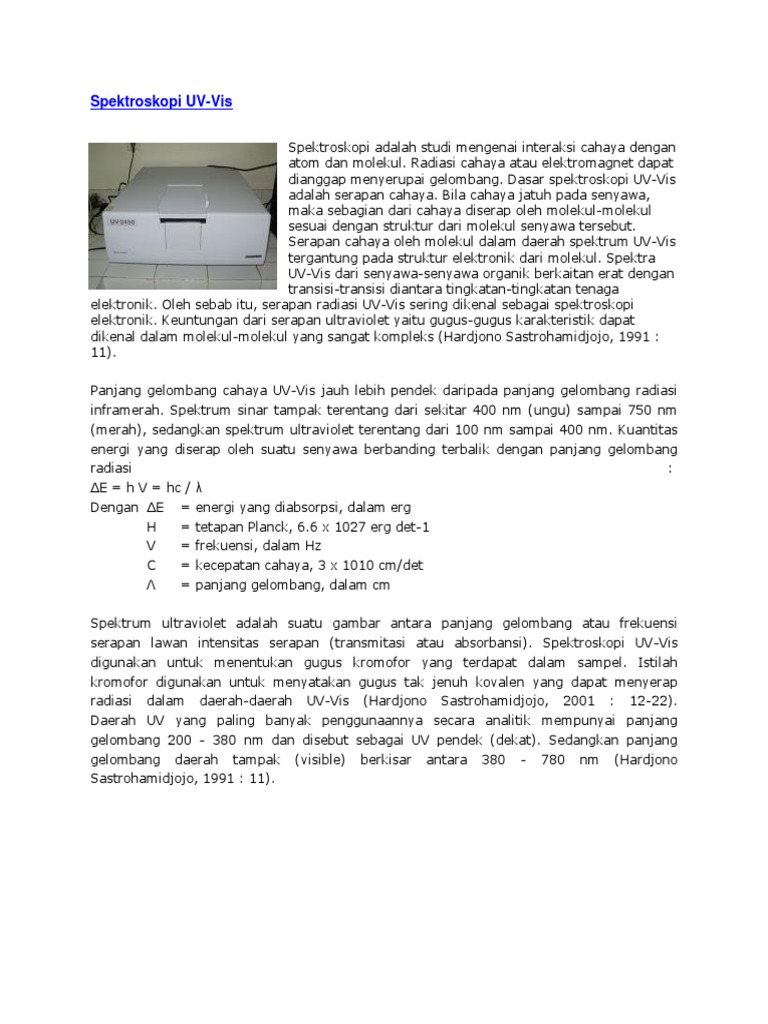 Spektroskopi UV Vis | PDF