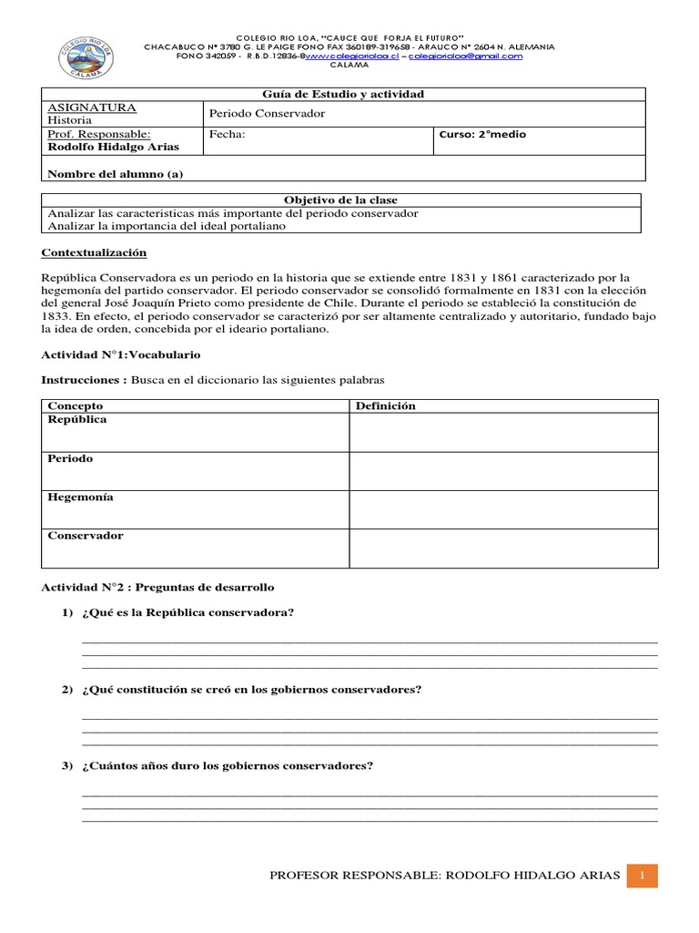 Guia de Auto Aprendizaje Periodo Conservador | Descargar gratis PDF ...