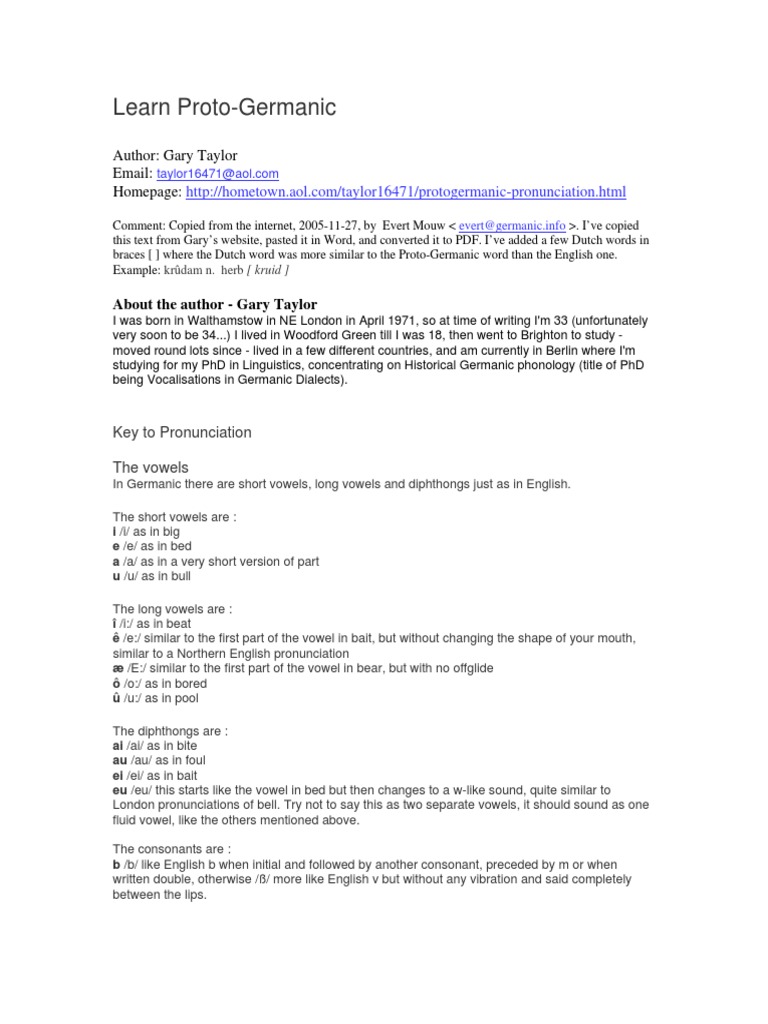 Proto Germanic | PDF | Semantics | Communication