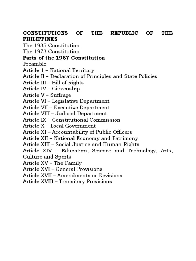 Philippine Constitutions Overview | PDF