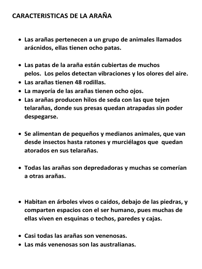 Fascinantes Datos sobre las Arañas | PDF | Hogar, jardinería y bricolaje