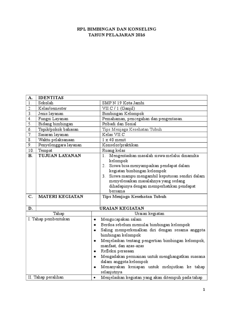 RPL Bimbingan Kelompok | PDF