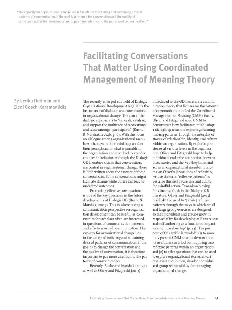 Facilitating Conversations That Matter Using Coordinated Management of ...