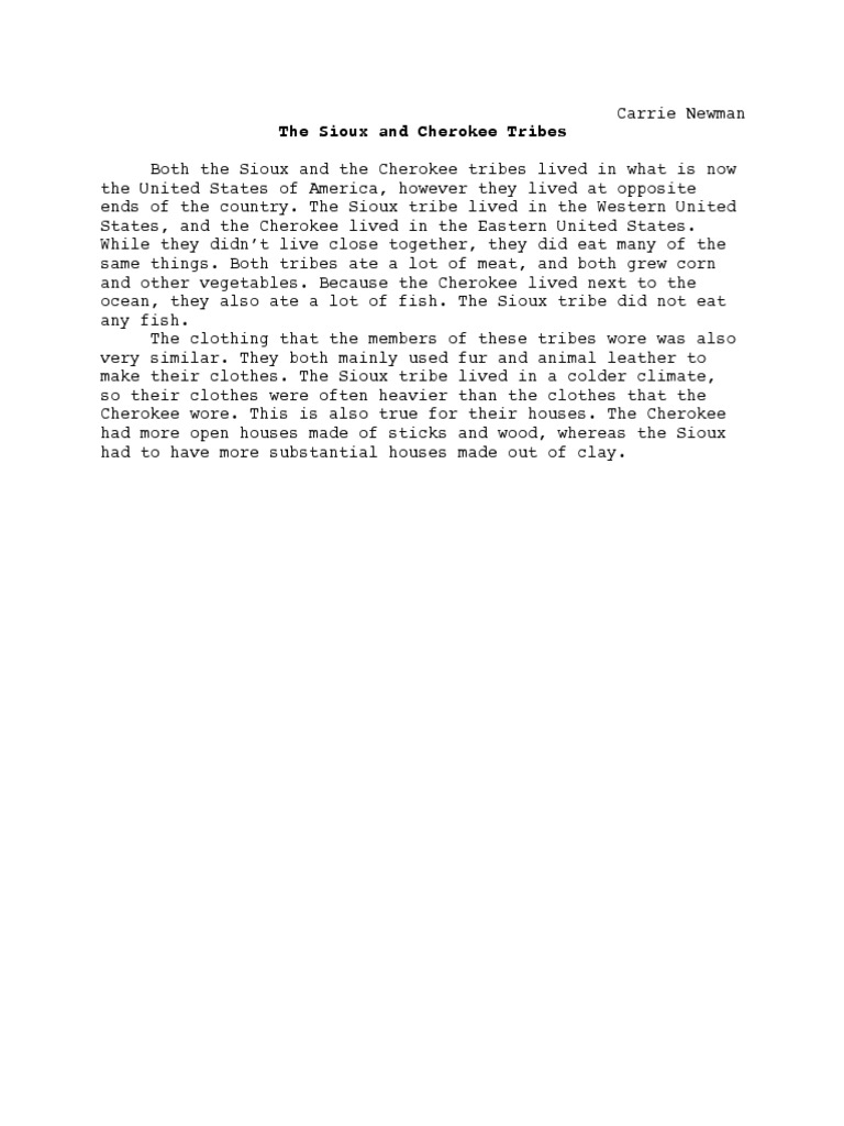 Tribe Comparison 3rd Module 2 | PDF | Indigenous Peoples Of North ...