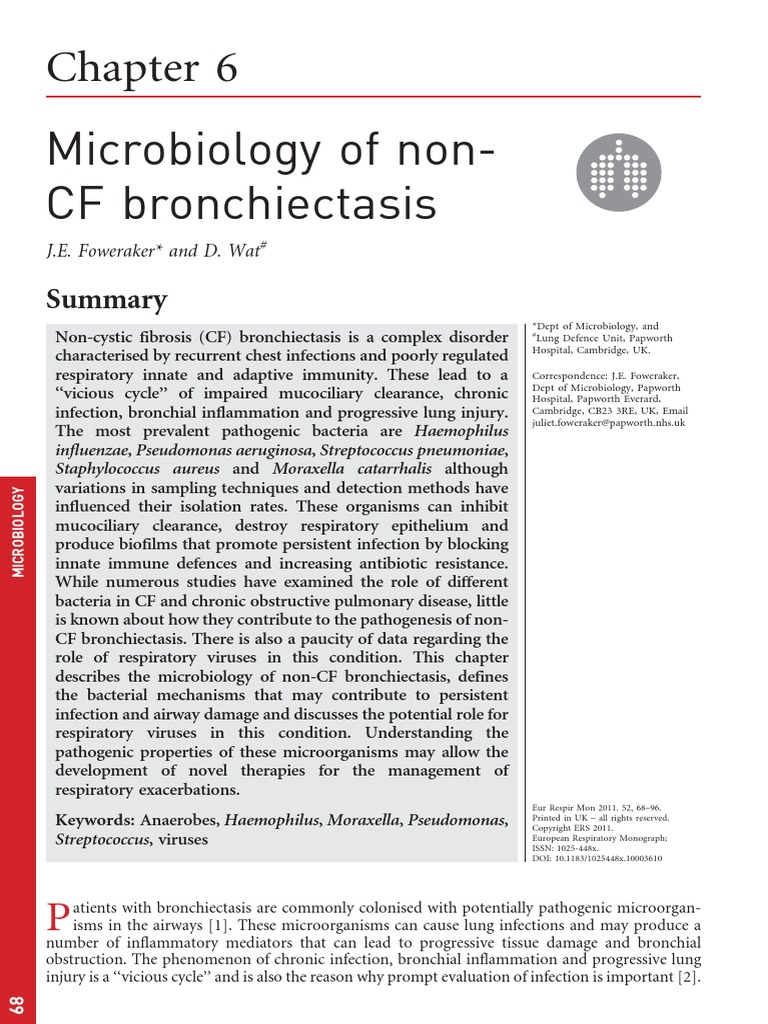 Microbiology of non-CF Bronchiectasis | PDF | Infection | Pneumonia