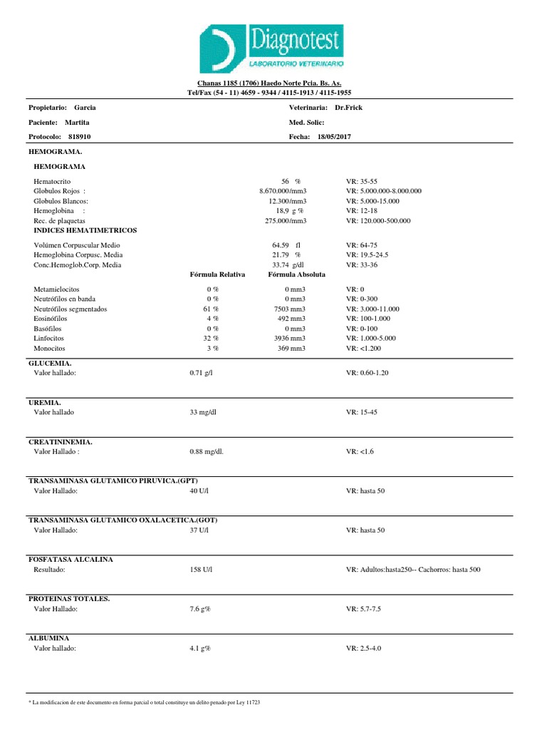 Diagnotest Protocolo818910 20170523 | PDF