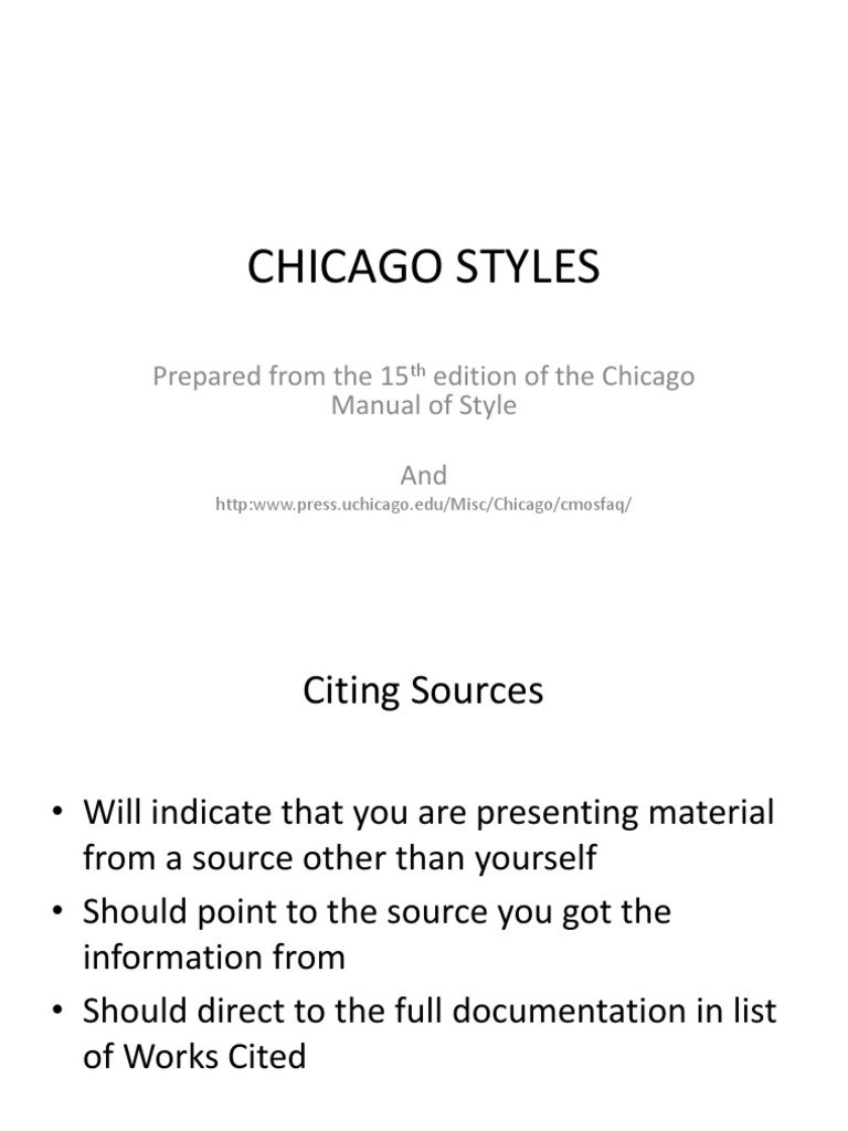 Chicago Manual of Style Part 1 | PDF | Citation | Information Science