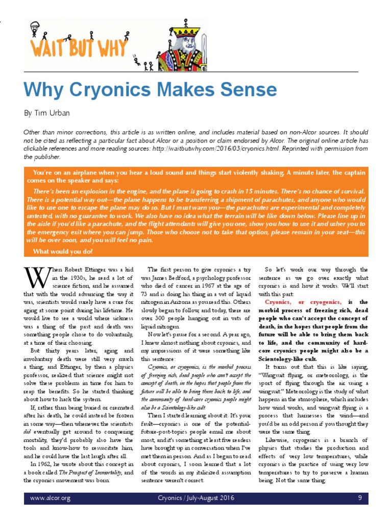 Cryonics: A Rational Choice | PDF | Nanotechnology | Medicine
