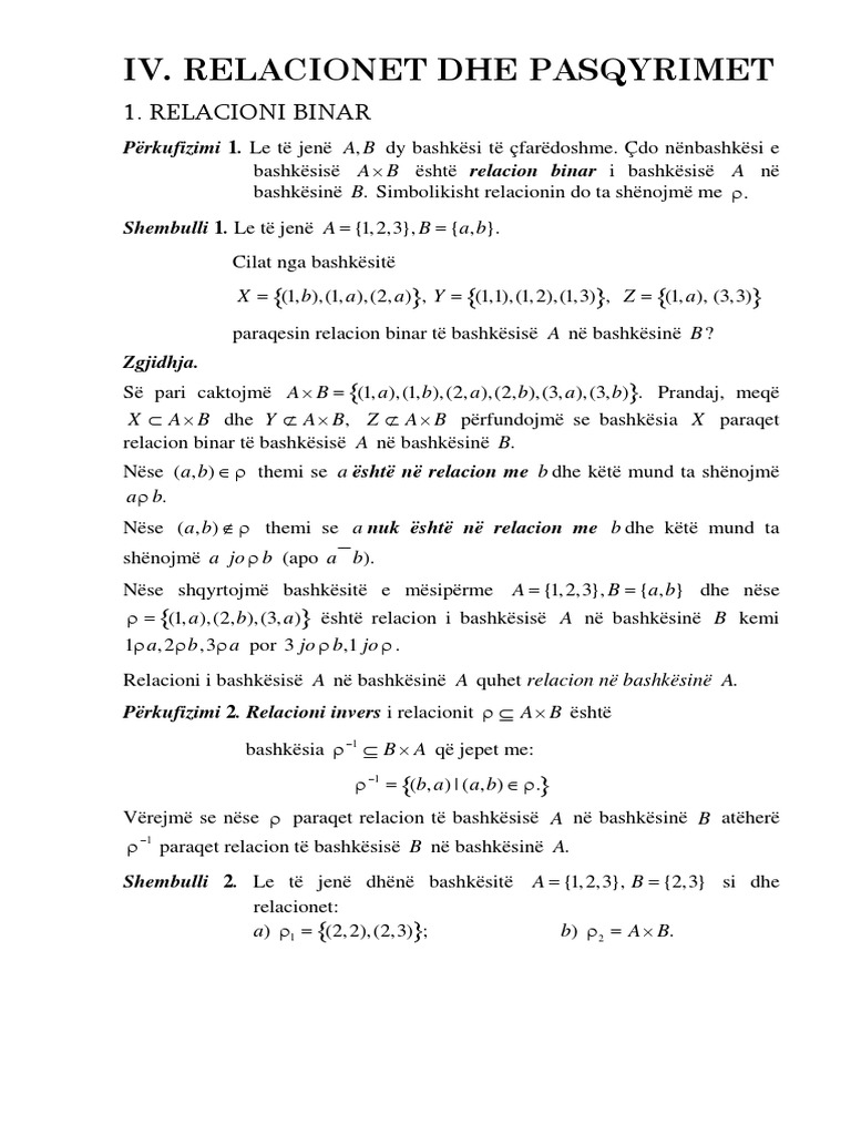 Relacionet Dhe Funksionet | PDF