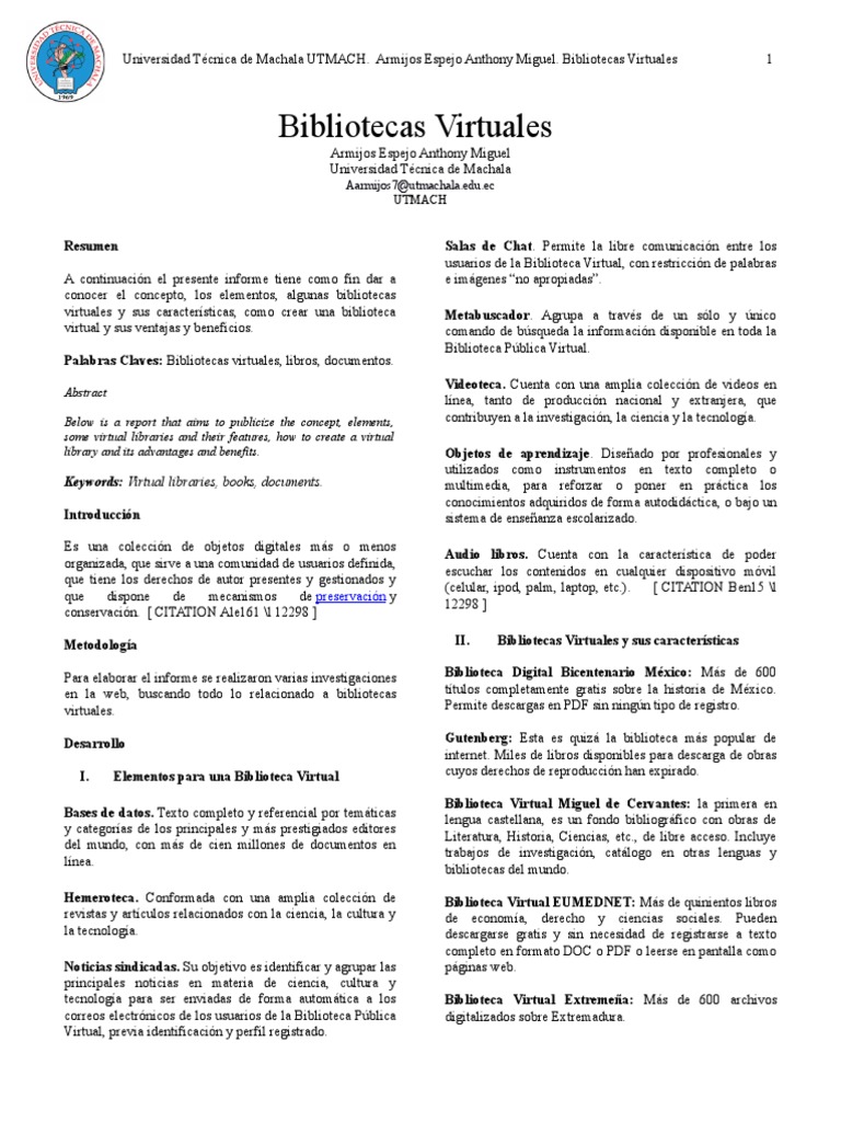 Bibliotecas Virtuales | PDF | Libreria digital | Bibliotecas