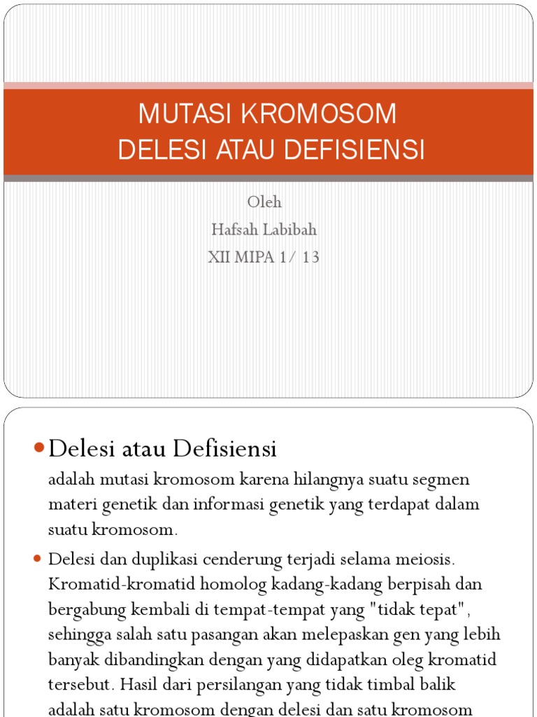 Mutasi Kromosom Delesi | PDF