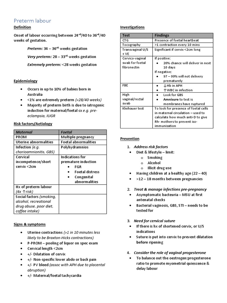 Preterm Labour | Preterm Birth | Childbirth