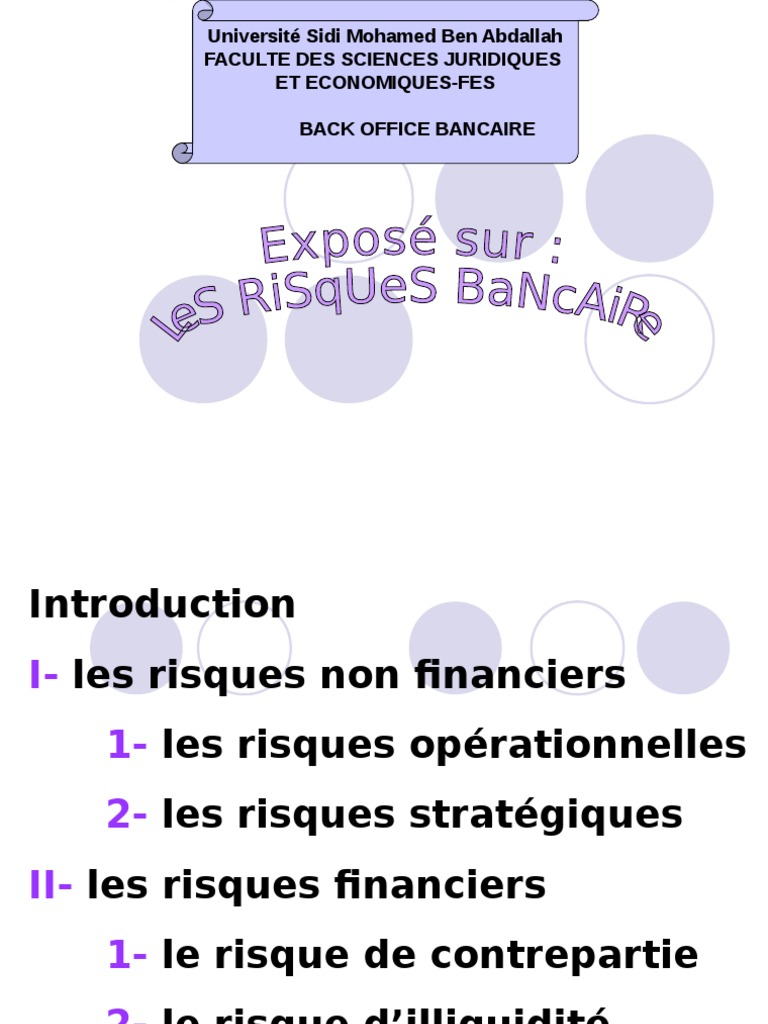 Exposé Sur La Gestion de Risques Bancaires | Banques | Crédit (Finance)