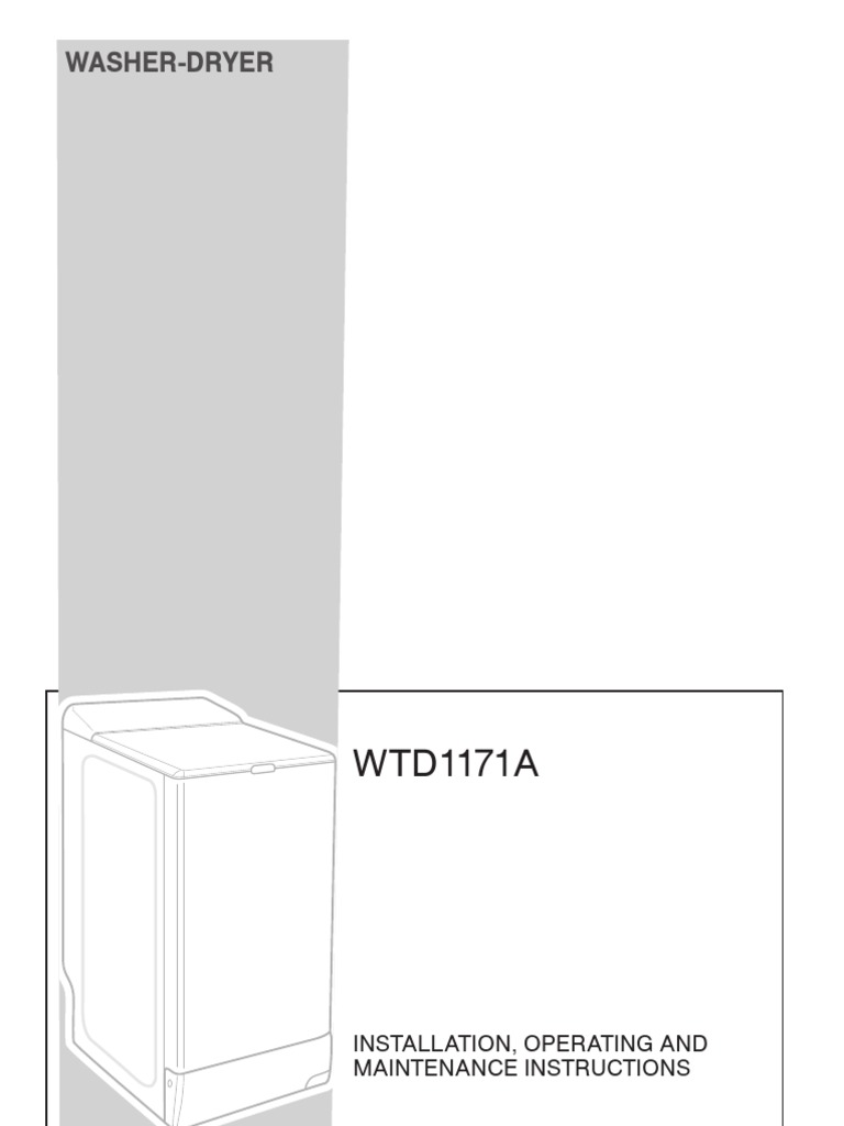 Washer-Dryer Installation & Maintenance Guide | PDF | Washing Machine ...