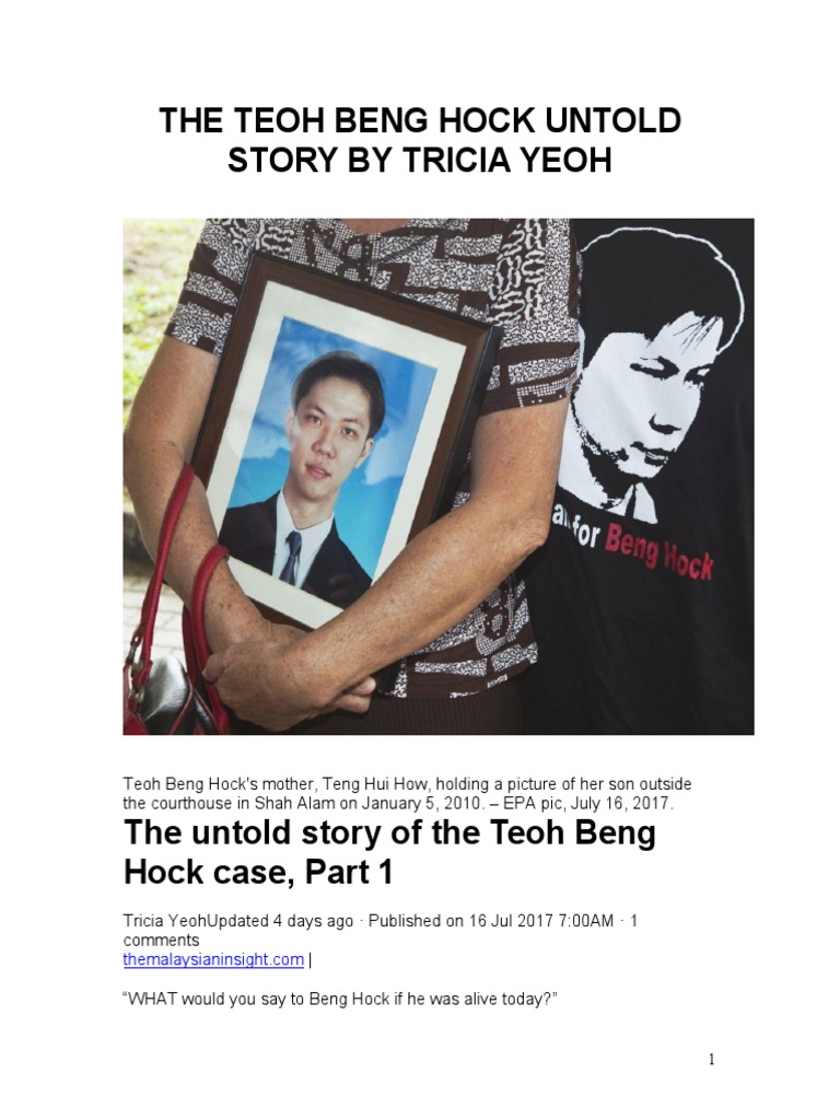 Teoh Beng Hock - The Untold Story by Tricia Yeoh | PDF | Malaysia ...