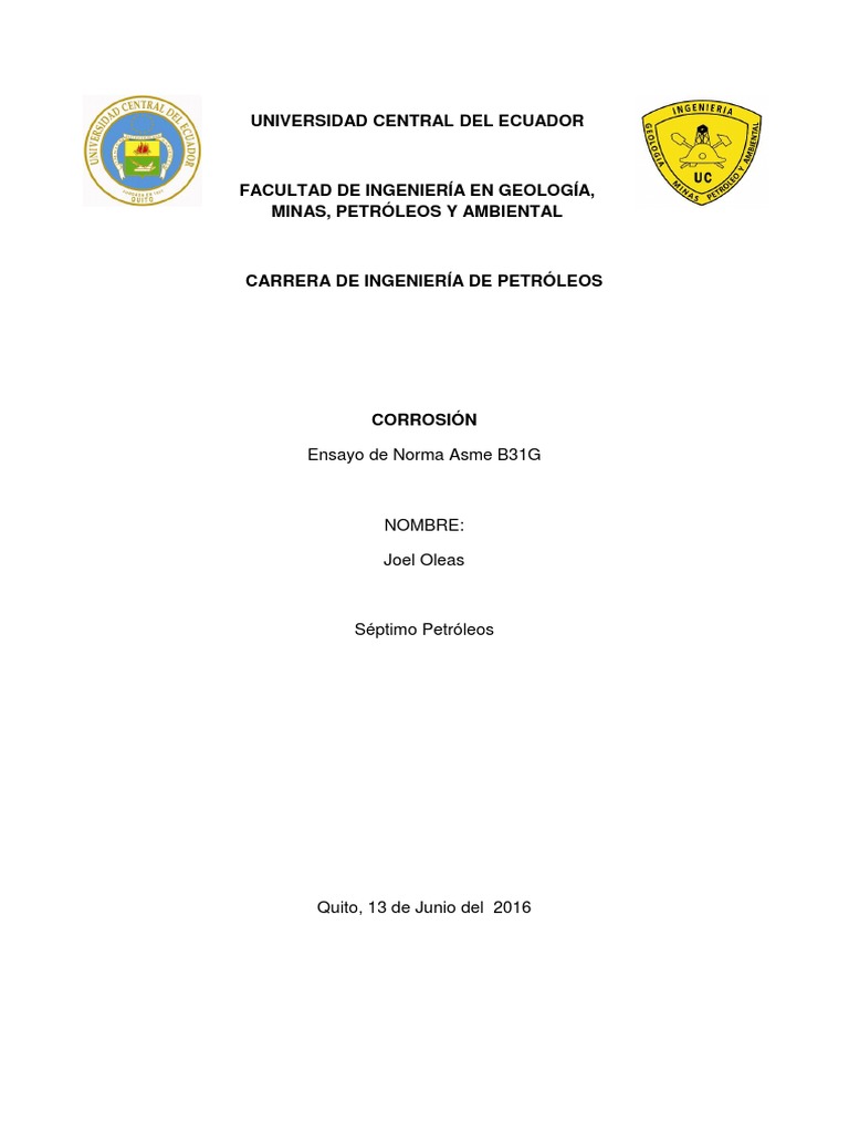 Evaluación de tuberías corroídas con ASME B31G | PDF | Corrosión ...